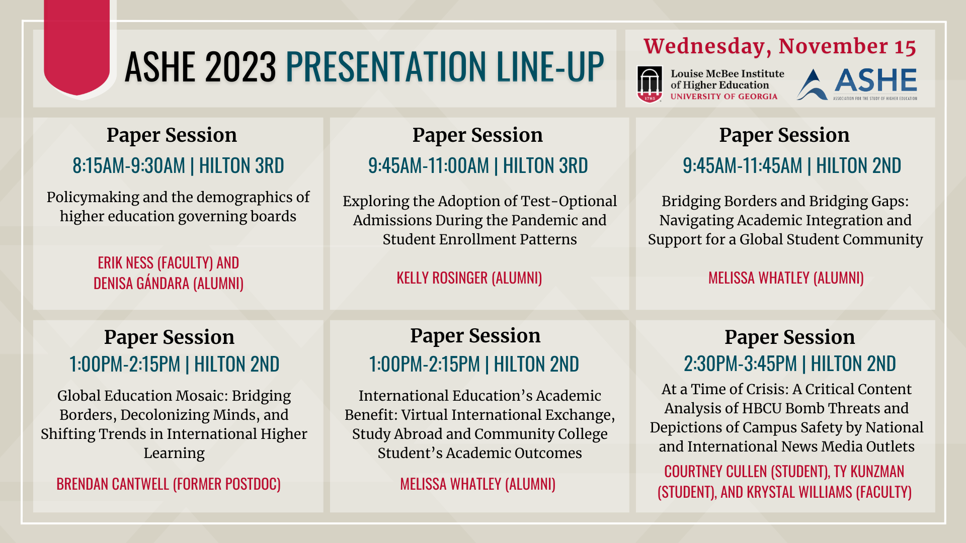 ASHE Conference 2023 Presentations 11/15 Part One | Institute of Higher ...